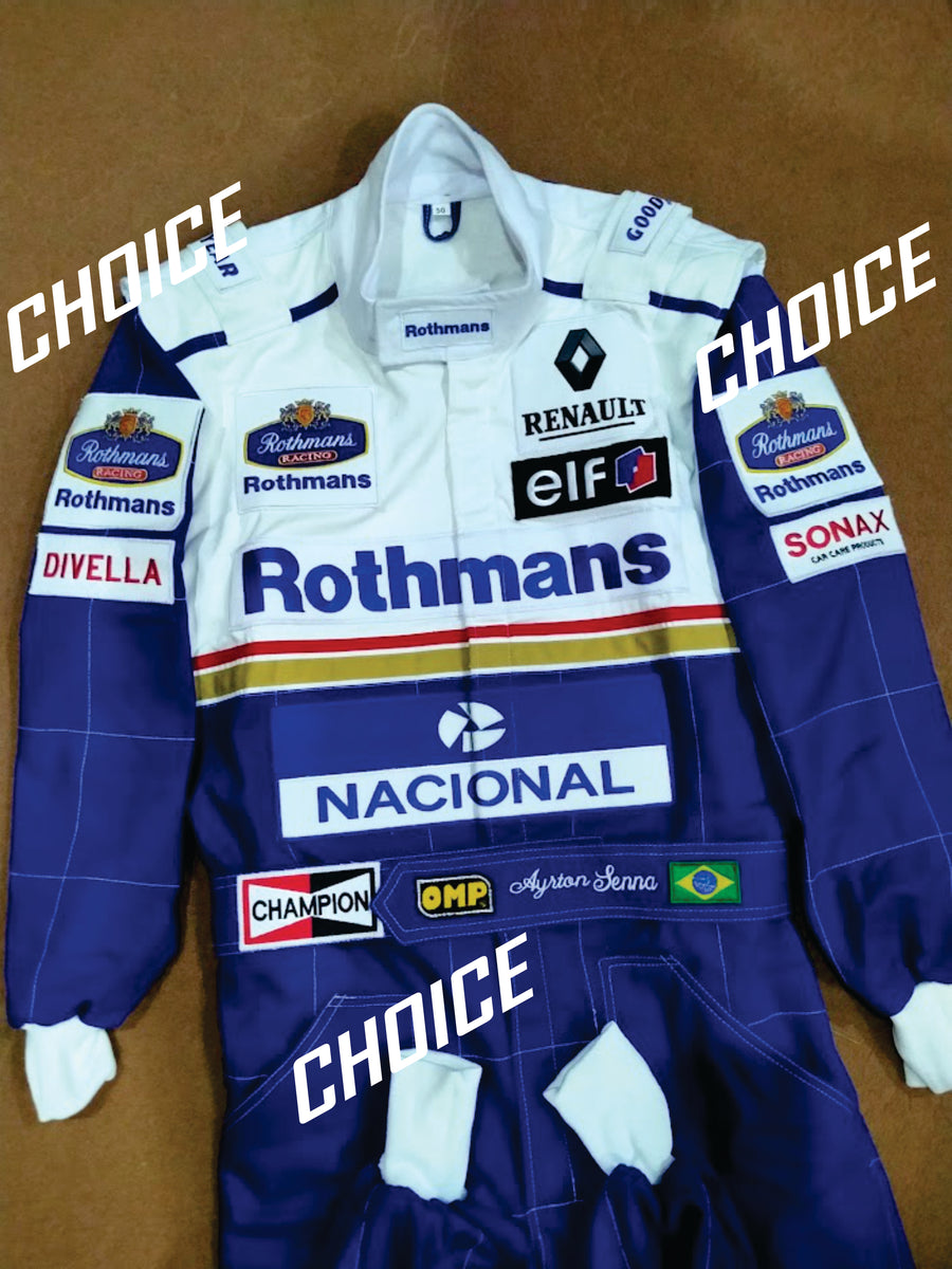 Ayrton Senna Rothmans 1984 Replica Embroidered patches Suit – Choice Racing
