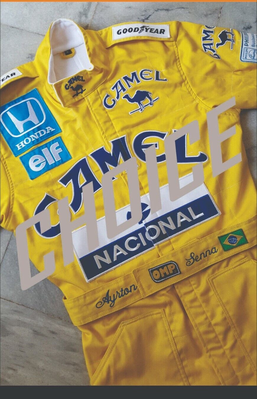 Ayrton Senna 1986 Camel Replica Embroidered patches Suit – Choice Racing